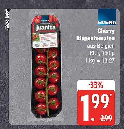 Cherry Rispentomaten Aus Belgien Angebot bei Edeka - ProspektGuru.de