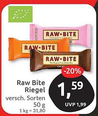 Raw Bite Riegel Angebot bei Budni - ProspektGuru.de