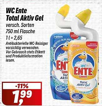 Wc Ente Total Aktiv Gel 750 Ml Angebot bei Simmel - ProspektGuru.de