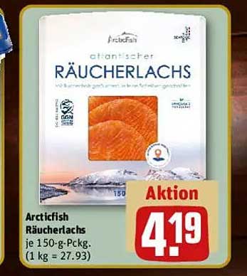 Arcticfish Räucherlachs Angebot bei REWE Kaufpark