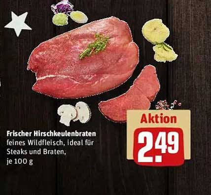 Frischer Hirschkeulenbraten Angebot bei REWE Kaufpark - ProspektGuru.de