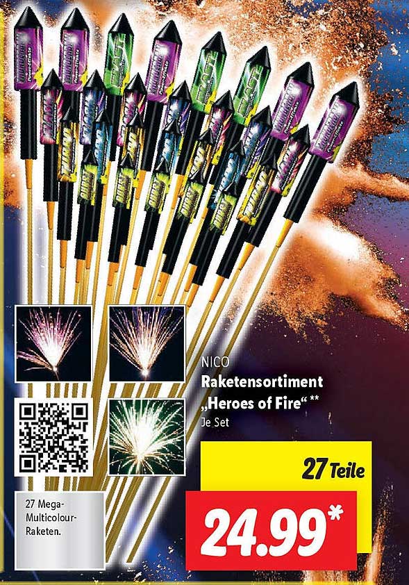 Nico Raketen Sortiment „Heroes Of Fire“** Angebot bei Lidl
