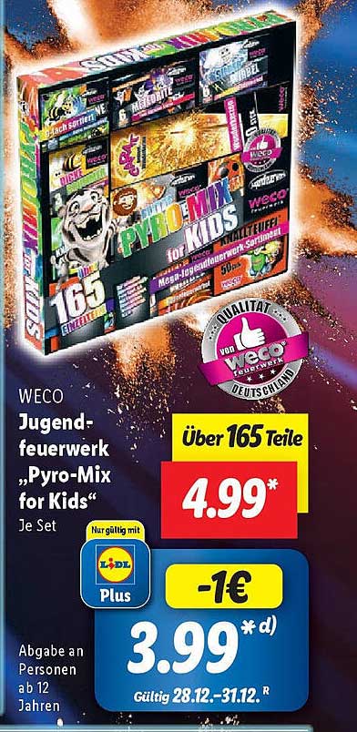 Weco Jugendfeuerwerk „Pyro-Mix For Kids“ Angebot bei Lidl