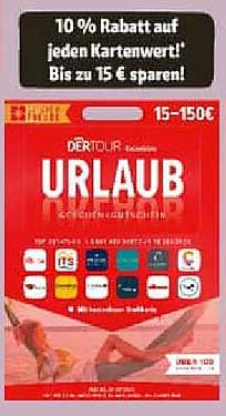 10 % Rabatt Auf Jede Dertour Geschenkkarte – Urlaub Erleben! Angebot ...