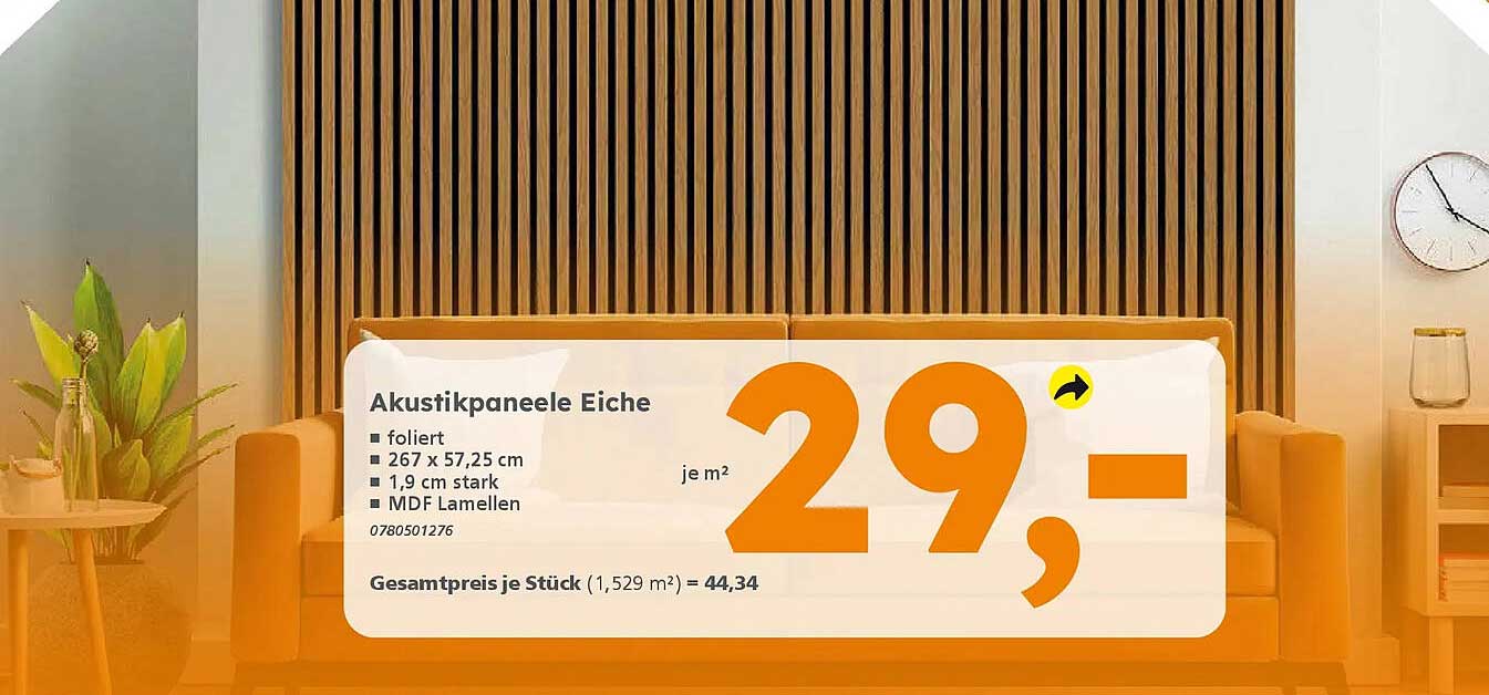 Akustikpaneele Eiche Angebot bei Globus Baumarkt - ProspektGuru.de