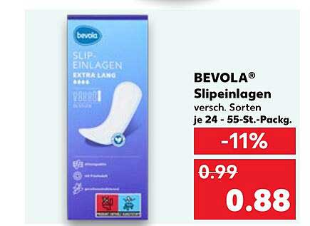 Bevola® Slipeinlagen - Extra Lang, 24-55 Stück Pack Angebot bei ...