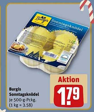 Burgis Sonntagsknödel 500 G Packung Angebot bei REWE Center ...