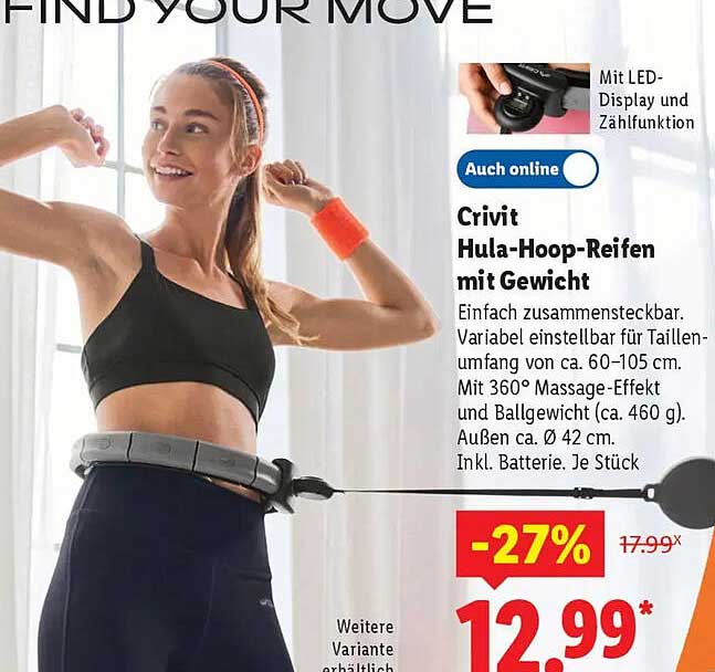 Crivit Hula-Hoop-Reifen Mit Gewicht Angebot bei Lidl - ProspektGuru.de