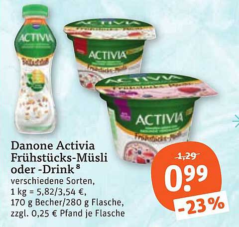 Danone Activia Frühstücks-Müsli Oder -Drink Angebot bei tegut ...
