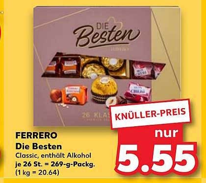 Ferrero Die Besten Classic - 26 Stück (269 G) Angebot bei Kaufland ...