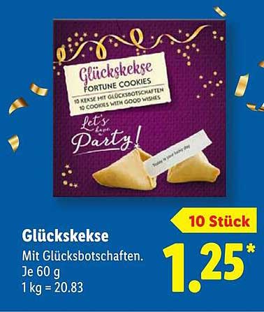 Glückskekse - Fortune Cookies Angebot bei Lidl - ProspektGuru.de