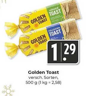 Golden Toast Verschiedene Sorten 500 G Packung Angebot bei AEZ ...