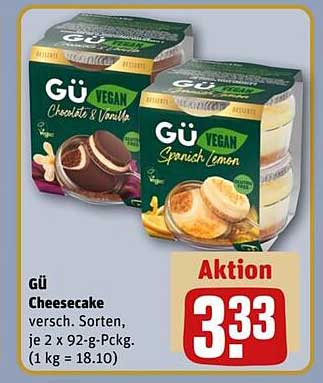 Gü Cheesecake, Verschiedene Sorten Angebot bei REWE Center ...