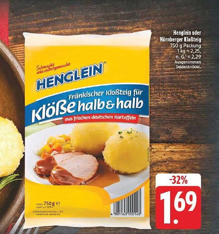 Henglein Fränkischer Kloßteig Für Klöße Halb & Halb 750 G Angebot bei ...