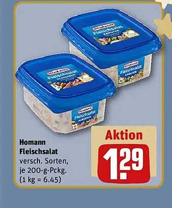 Homann Fleischsalat - Verschiedene Sorten, Je 200-G-Pckg. Angebot bei ...