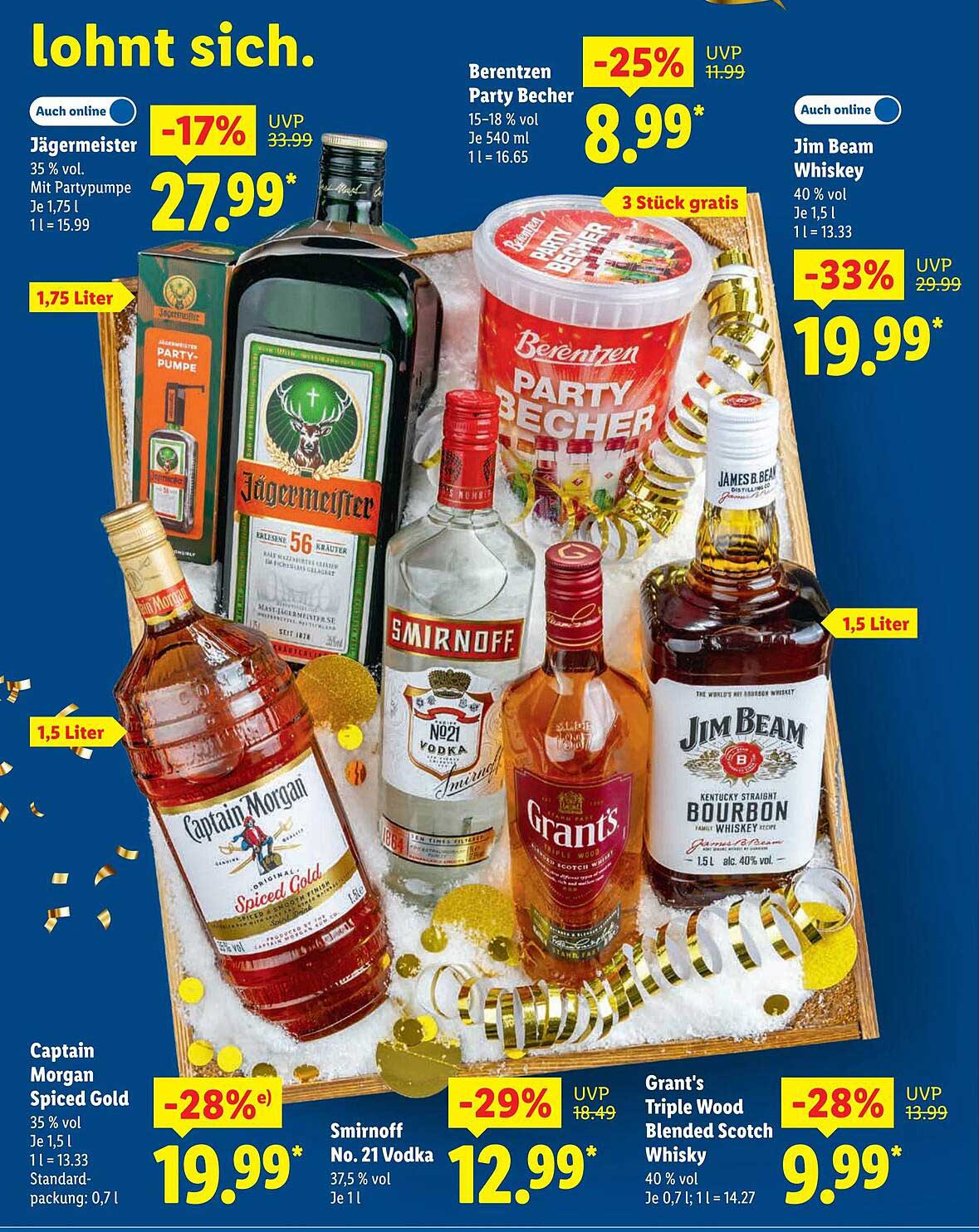 Jägermeister Mit Party-Pumpe Und Berentzen Party Becher Angebot bei ...