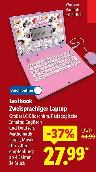 Lexibook Zweisprachiger Laptop Angebot bei Lidl - ProspektGuru.de