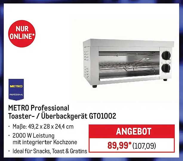 Metro Professional Toaster- / Überbackgerät Gt01002 Angebot bei METRO ...