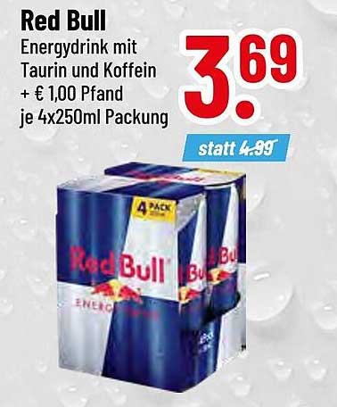 Red Bull Energy Drink 4X250Ml Packung Angebot bei trinkgut ...