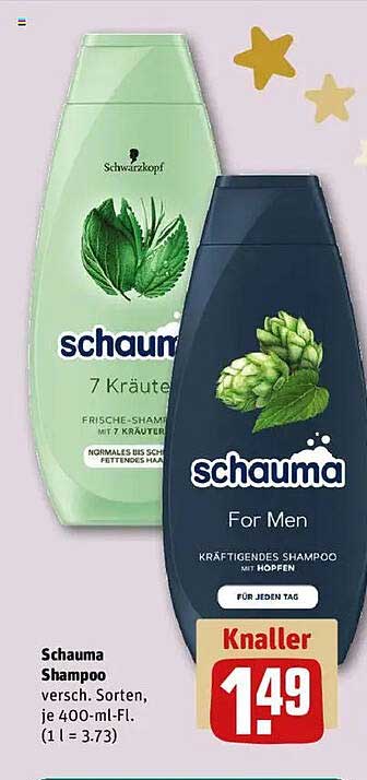 Schauma Shampoo Verschiedene Sorten, Je 400-Ml-Fl. Angebot bei REWE ...
