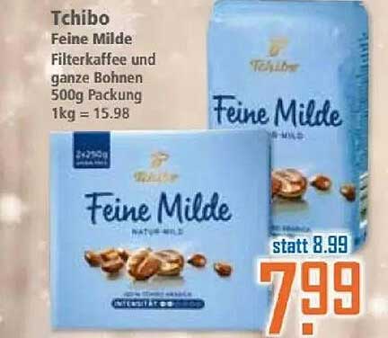 Tchibo Feine Milde Filterkaffee Und Ganze Bohnen 500G Angebot bei K+K ...