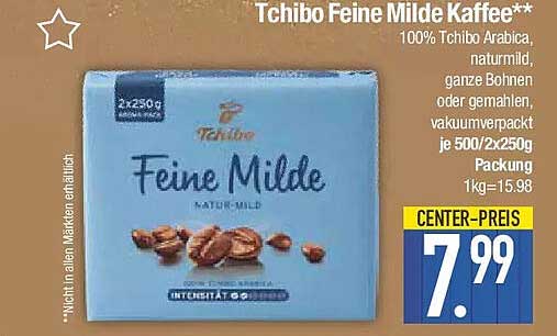 Tchibo Feine Milde Kaffee - 100% Tchibo Arabica Angebot bei E-Center ...