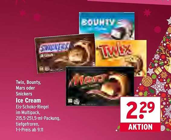 Twix, Bounty, Mars Oder Snickers Ice Cream - Multipack Angebot bei ...