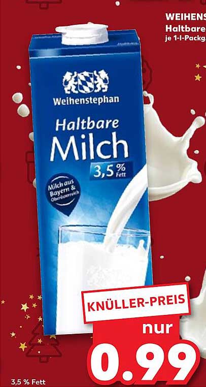 Weihenstehpan Haltbare Milch 3,5% Fett Angebot bei Kaufland ...