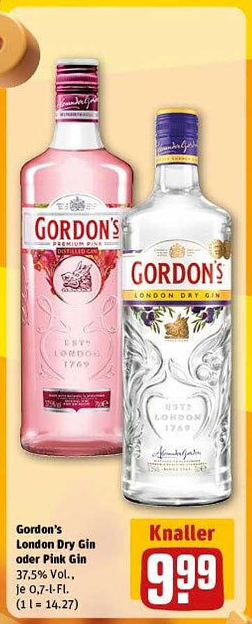 Gordon's London Dry Gin Oder Pink Gin Angebot bei REWE