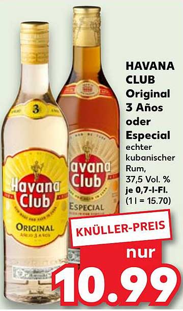 Havana Club Original 3 Años Oder Especial Angebot bei Kaufland ...