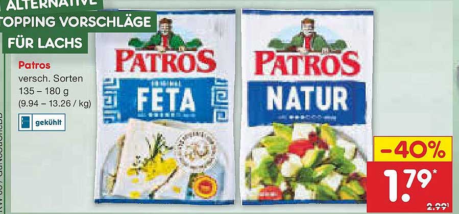 Patros Feta Patros Natur Angebot bei Netto Marken-Discount