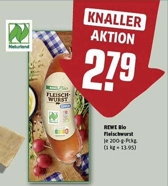 Rewe Bio Fleischwurst Angebot bei REWE - ProspektGuru.de