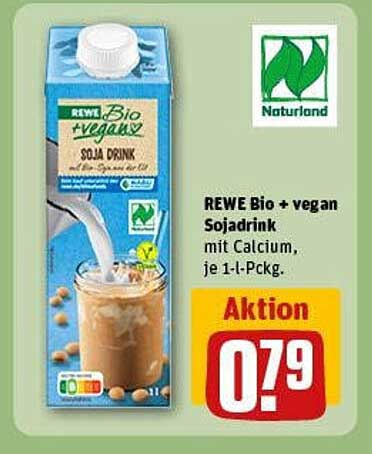 Rewe Bio + Vegan Sojadrink Angebot bei REWE
