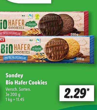 Sondey Bio Hafer Cookies Angebot bei Lidl