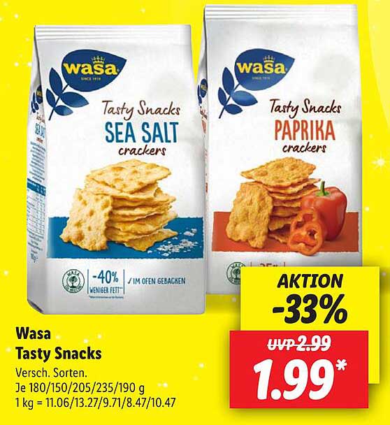 Wasa Tasty Snacks Angebot bei Lidl