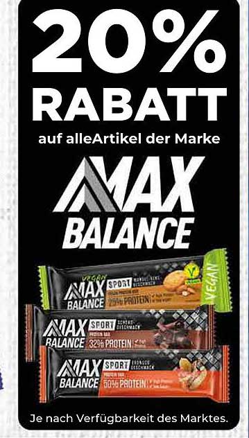 20% Rabatt Auf Alle Artikel Der Marke Max Balance Angebot bei Simmel ...
