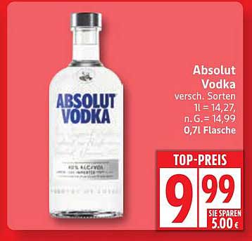 Absolut Vodka Verschiedene Sorten 0,7Ltr. Flasche Angebot bei WEZ ...