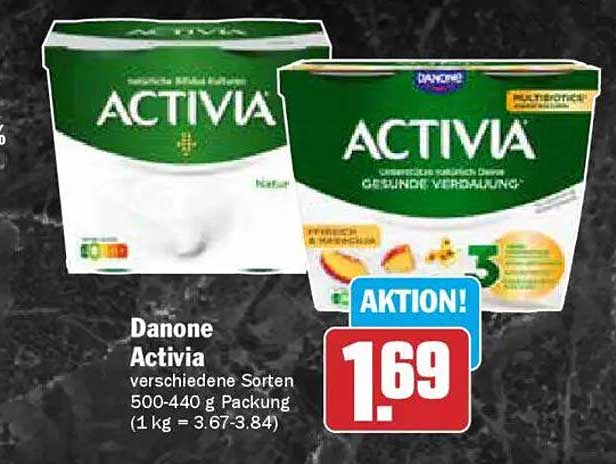 Danone Activia Verschiedene Sorten 500-440 G Packung Angebot bei AEZ ...