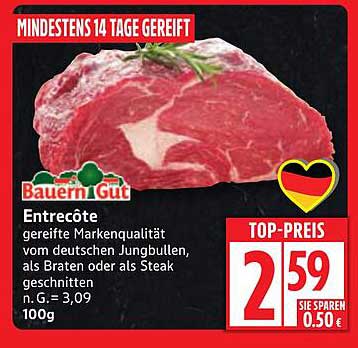 Entrecôte Gereifte Markenqualität Vom Deutschen Jungbullen, Als Braten ...