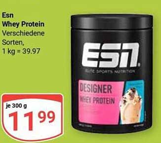Esn Whey Protein Verschiedene Sorten, 1 Kg = 39,97 Angebot bei Globus ...