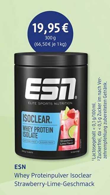 Esn Whey Proteinpulver Isoclear Strawberry-Lime-Geschmack Angebot bei ...
