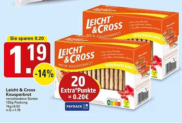 Leicht & Cross Knusperbrot Verschiedene Sorten 125G Packung Angebot bei ...