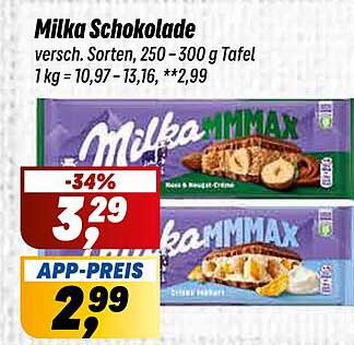 Milka Schokolade Versch. Sorten, 250-300-G-Tafel, Kg-Preis Ab 9,97 ...