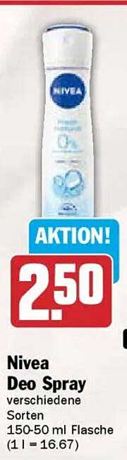 Nivea Deo-Spray 150 Ml Oder Deo Roll-On 50 Ml - Verschieden Sorten ...