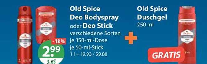 Old Spice Deo Bodyspray Oder Deo Stick Verschiedene Sorten Je 150-Ml ...