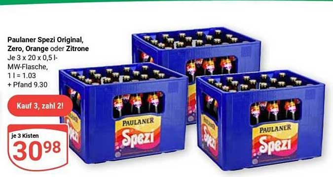 Paulaner Spezi Original, Zero, Orange Oder Zitrone Angebot bei Globus ...