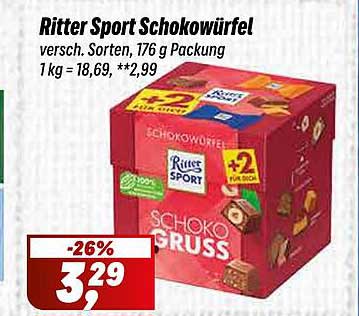 Ritter Sport Schokowürfel Angebot bei Simmel - ProspektGuru.de