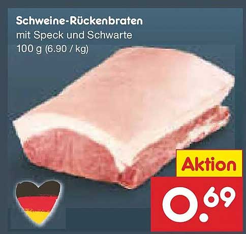 Schweine-Rückenbraten Mit Speck Und Schwarte Angebot bei Netto Marken ...