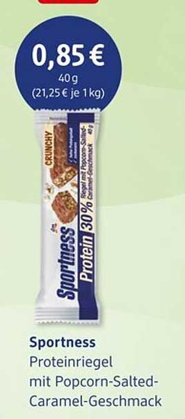 Sportness Proteinriegel Mit Popcorn-Salted-Caramel-Geschmack Angebot ...