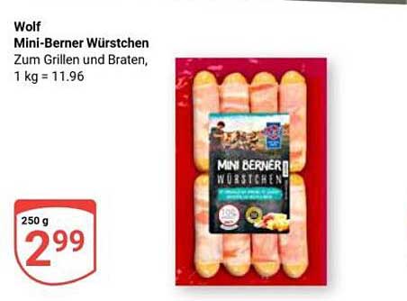 Wolf Mini-Berner Würstchen Angebot bei Globus - ProspektGuru.de